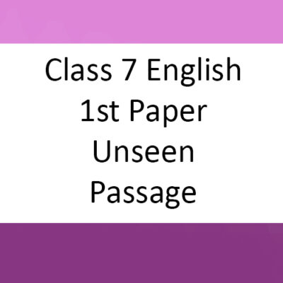 Class 7 English 2nd Paper Model Question